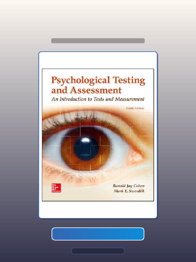 Test Bank For Psychological Testing and Assessment 9th Edition Cohen HQ ...