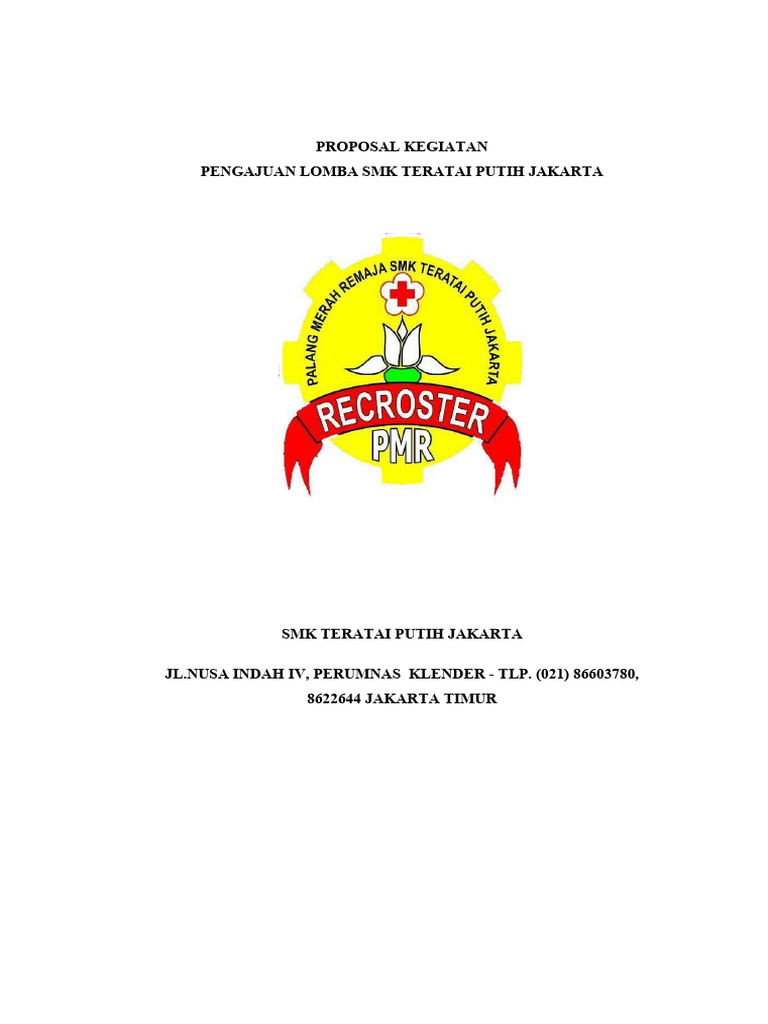 Proposal Lomba PMR SMK Teratai Putih | PDF