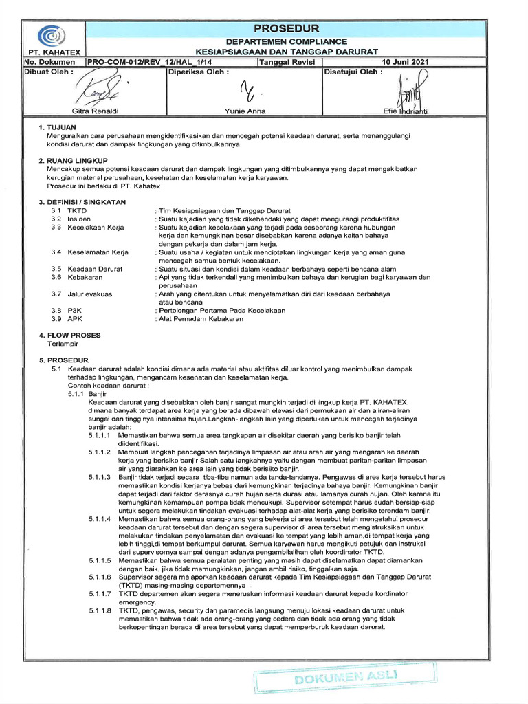 Emergency Response Procedure | PDF
