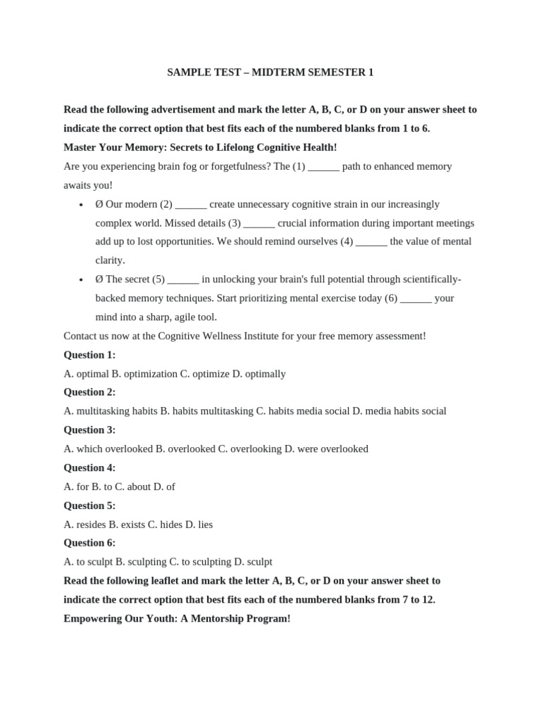 Midterm Exam: Memory & Mentorship Skills | PDF | Storytelling | Learning