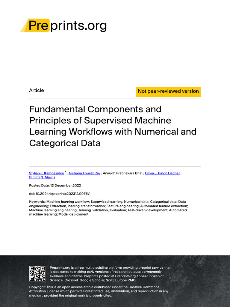 Fundamental Components and Principles of Supervise | PDF | Machine ...