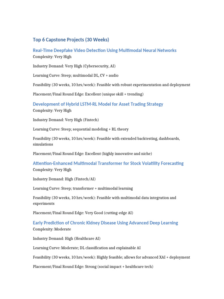 Top 6 Capstone Projects for 2023 | PDF