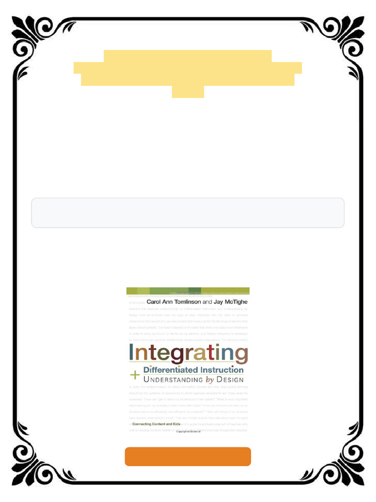 Integrating Differentiated Instruction Understanding by Design 1st ...