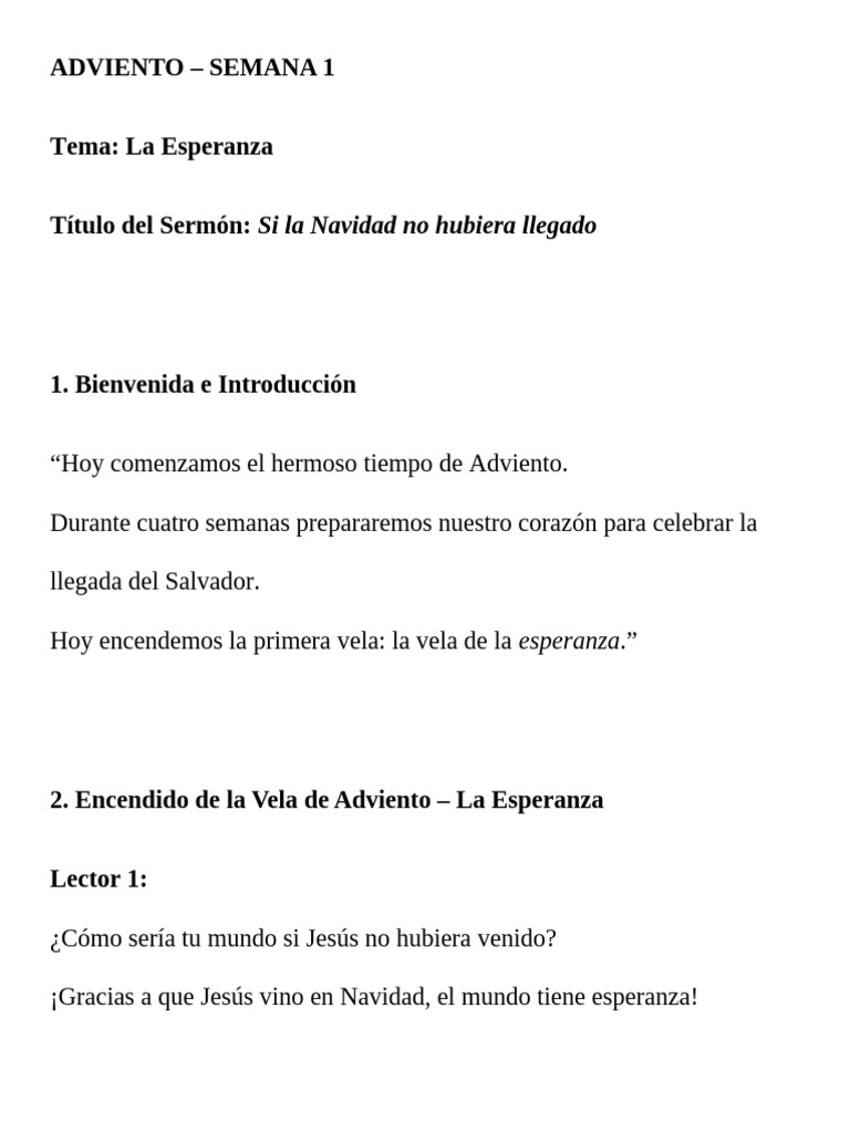 Advent Week 1 | PDF | Jesús | Salvación