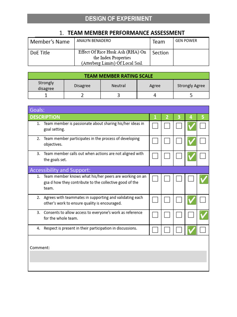 Team Member Performance Review: Analyn Benadero | PDF | Psychology ...