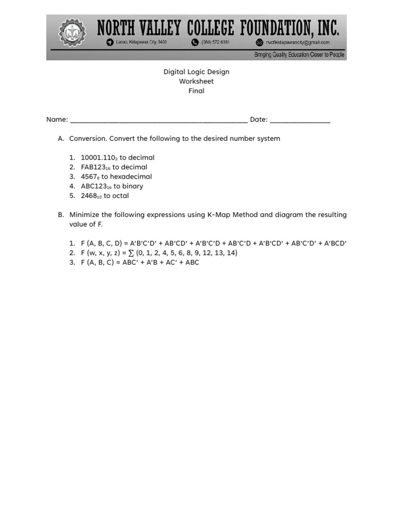 Final Worksheet | PDF