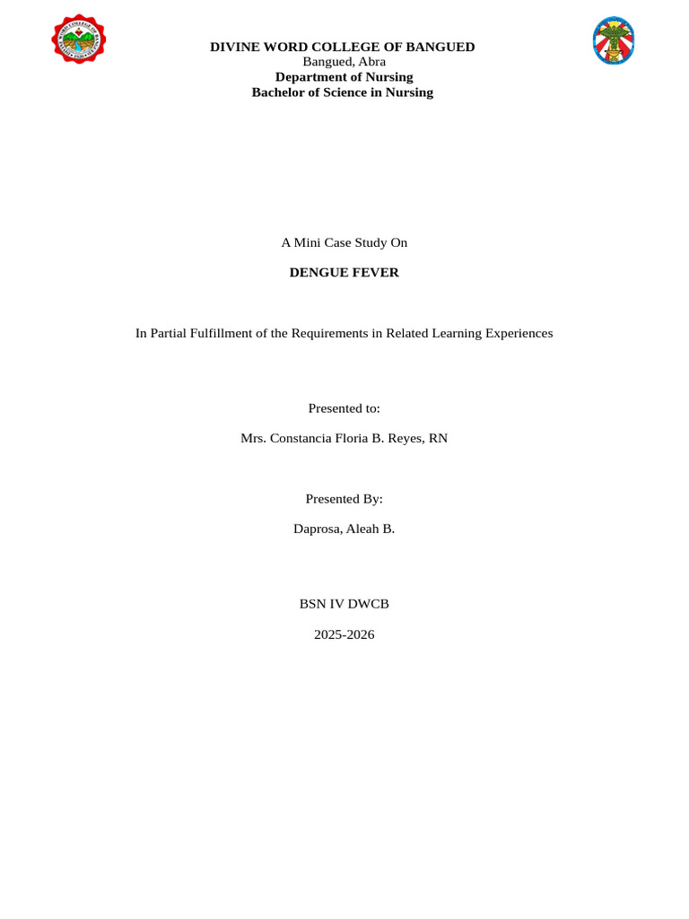 Case Study ER Dengue Fever | PDF | Clinical Medicine | Human Diseases ...