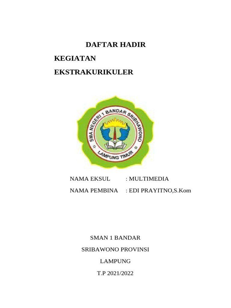 Daftar Hadir Ekstrakurikuler Multimedia | PDF