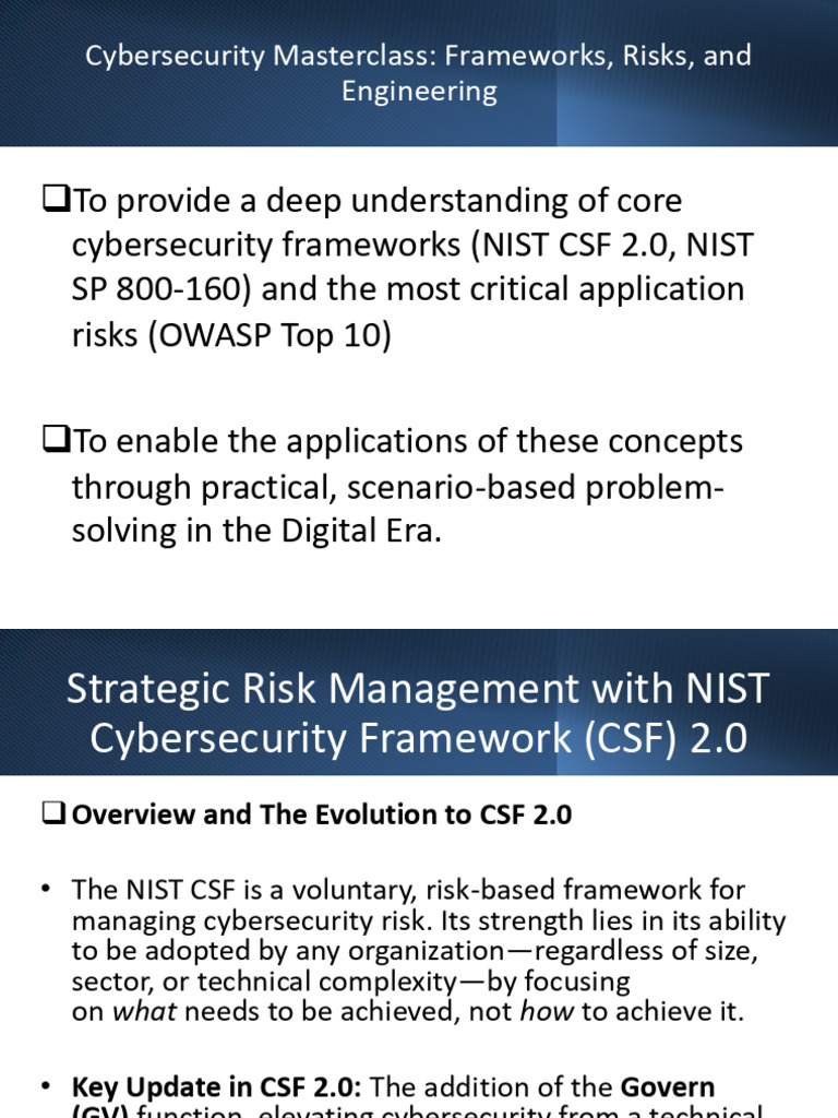Cybersecurity Frameworks and Risks Guide | PDF | Security | Computer ...