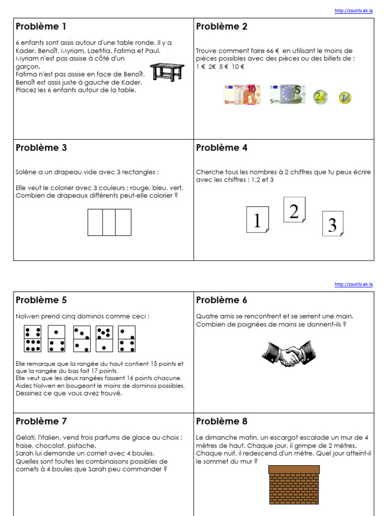 Problèmes de logique et mathématiques pour enfants | PDF