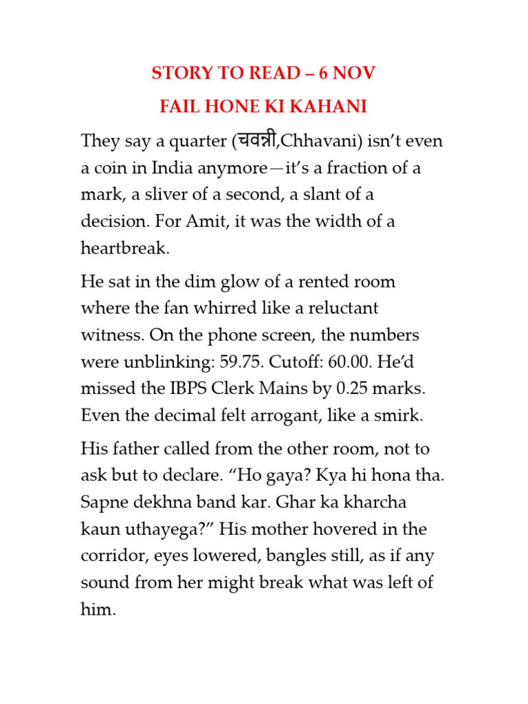 Story To Read - 6 Nov | PDF