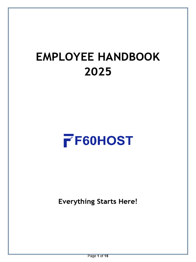 F60HOST Employee Handbook 2025 | PDF | Sexual Harassment | Employment