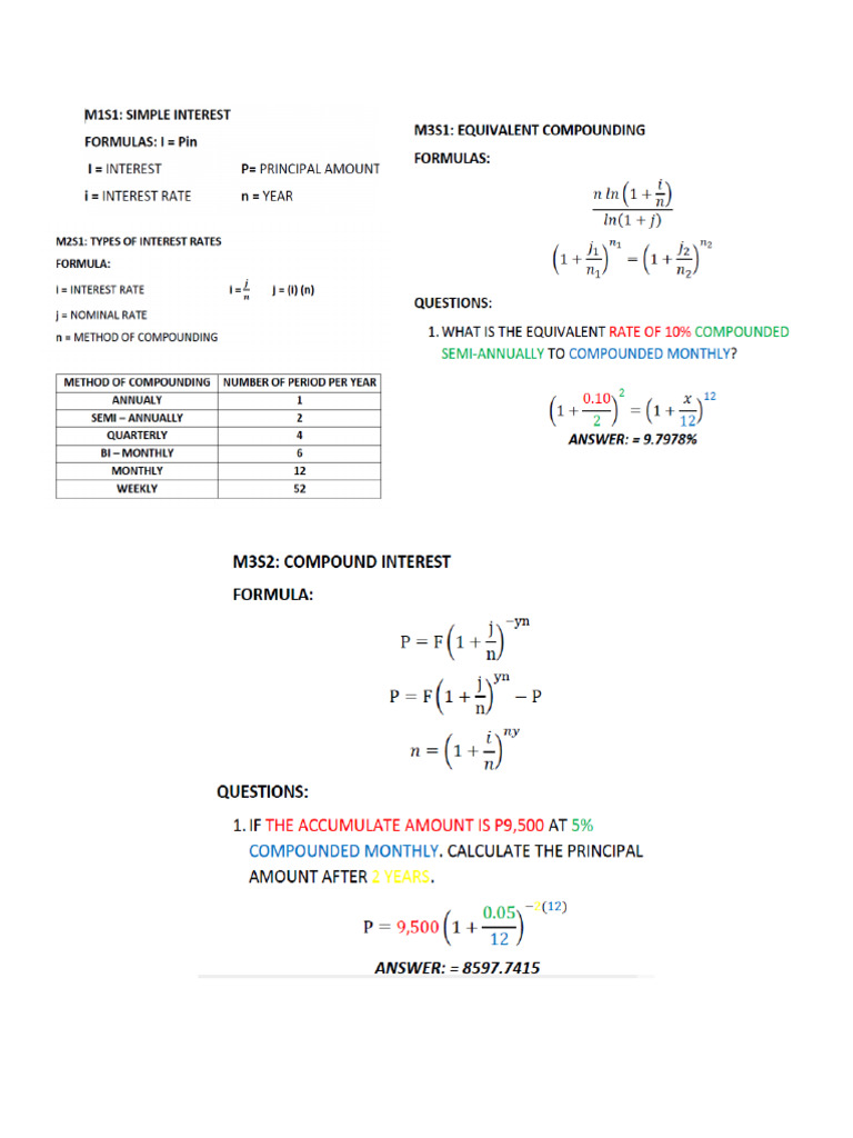 Engineering Economy Formulas | PDF