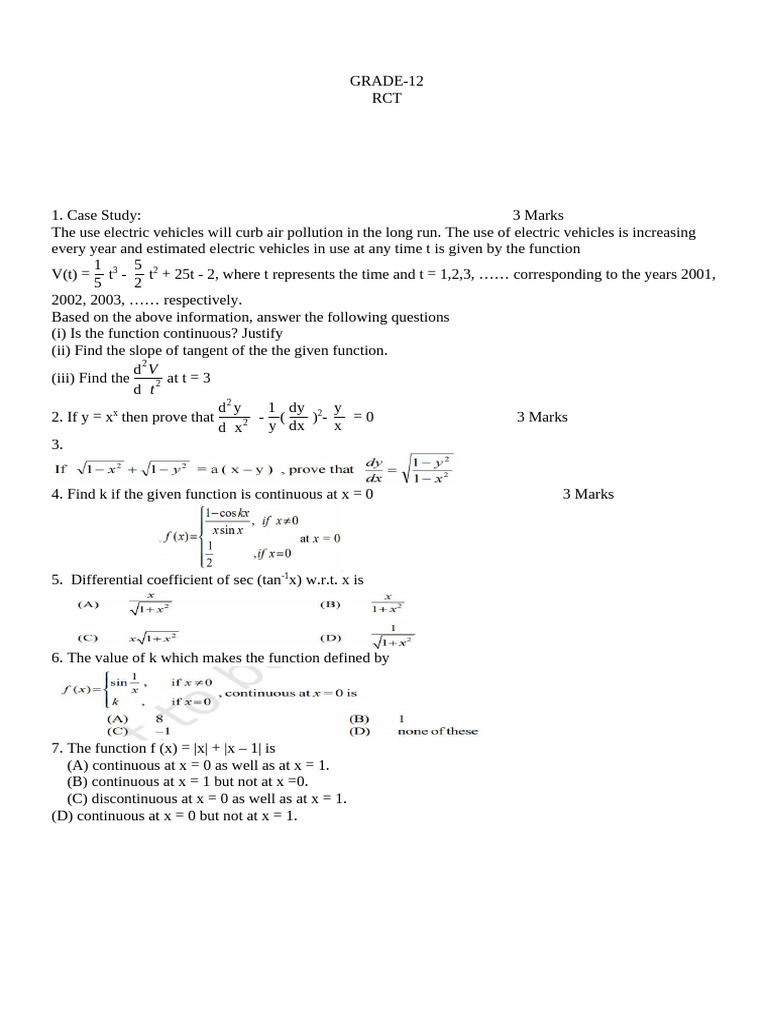 G12-Math RCT (ch-5) | PDF