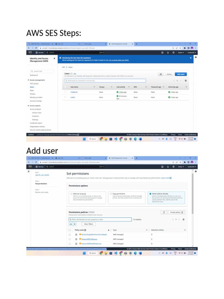 Aws Ses Steps | PDF