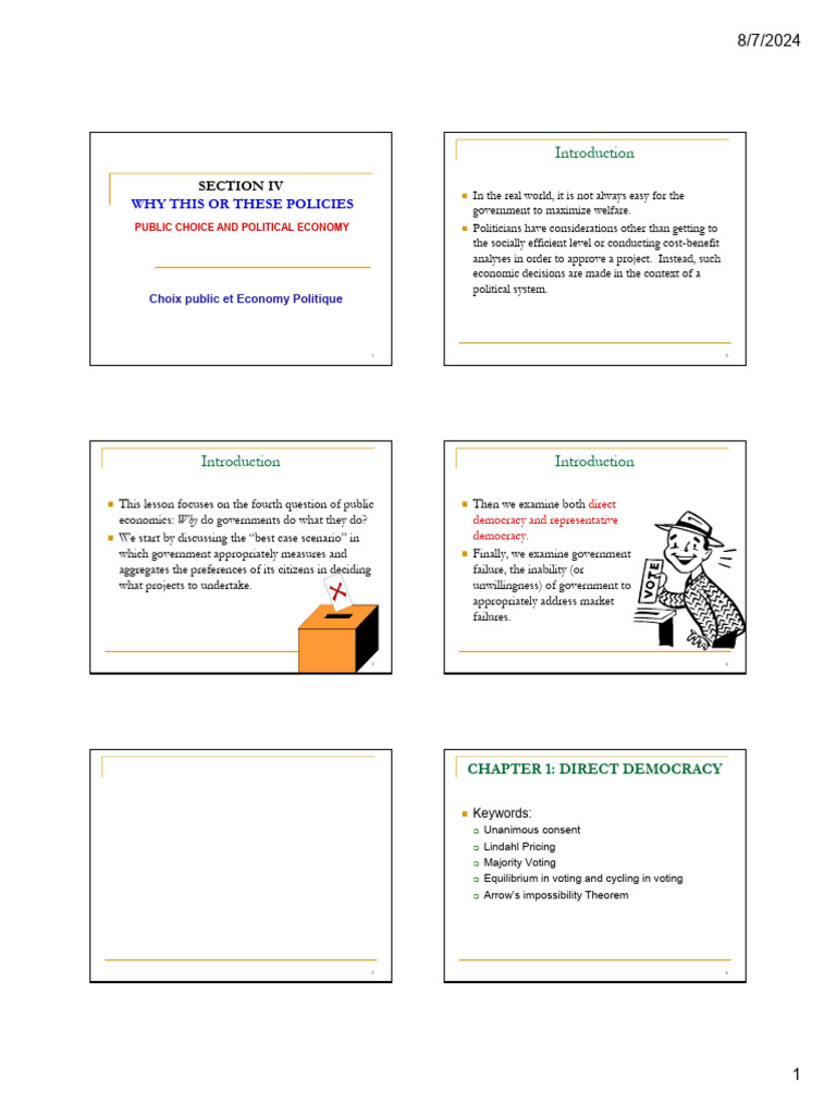 Public Choice in Political Economy | PDF | Economic Surplus | Voting