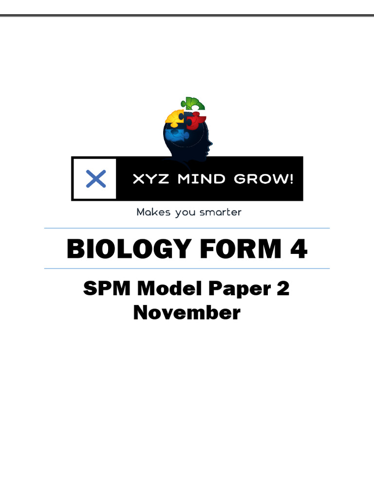 Biology Form 4 November Model Paper 2 | PDF | Foods | Biology