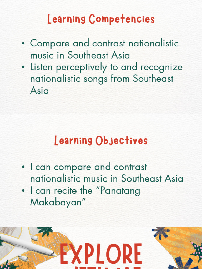 Lesson 2 Nationalistic Music of Southeast Asia | PDF | Songs