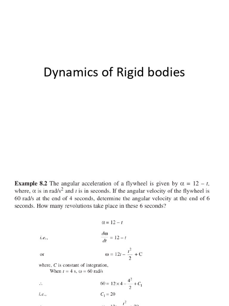 Rigid Body Dynamics-Problems | PDF