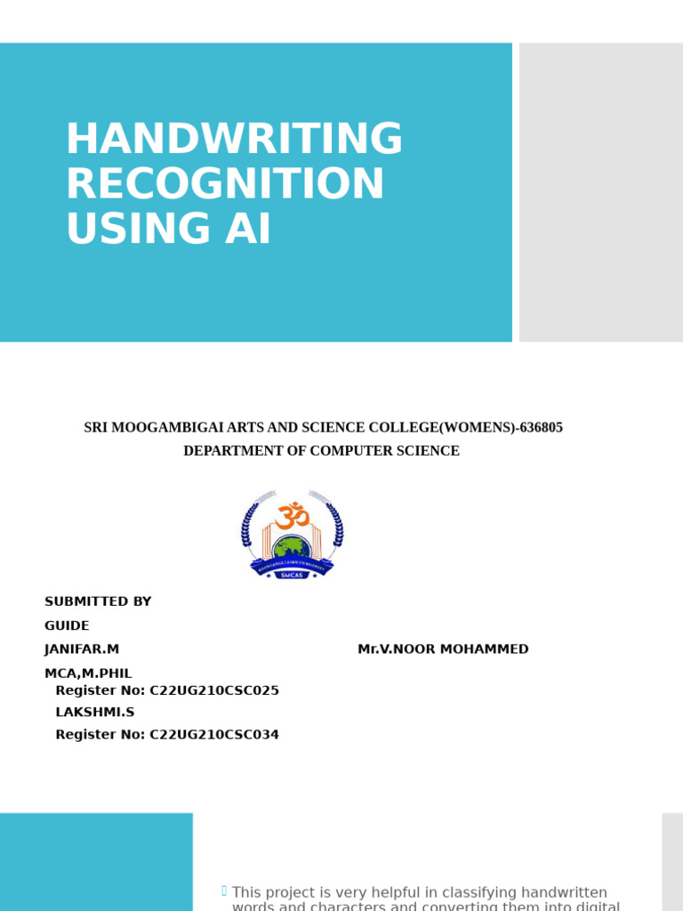 AI Handwriting Recognition Project | PDF | Machine Learning ...