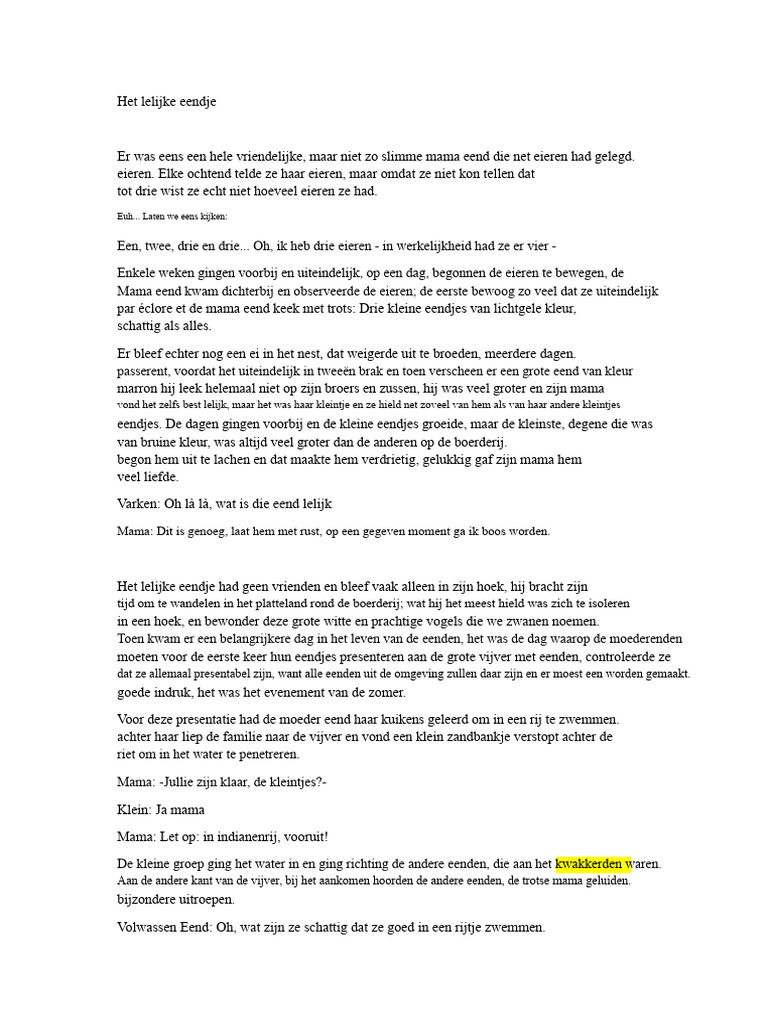 De Lelijke Eend | PDF