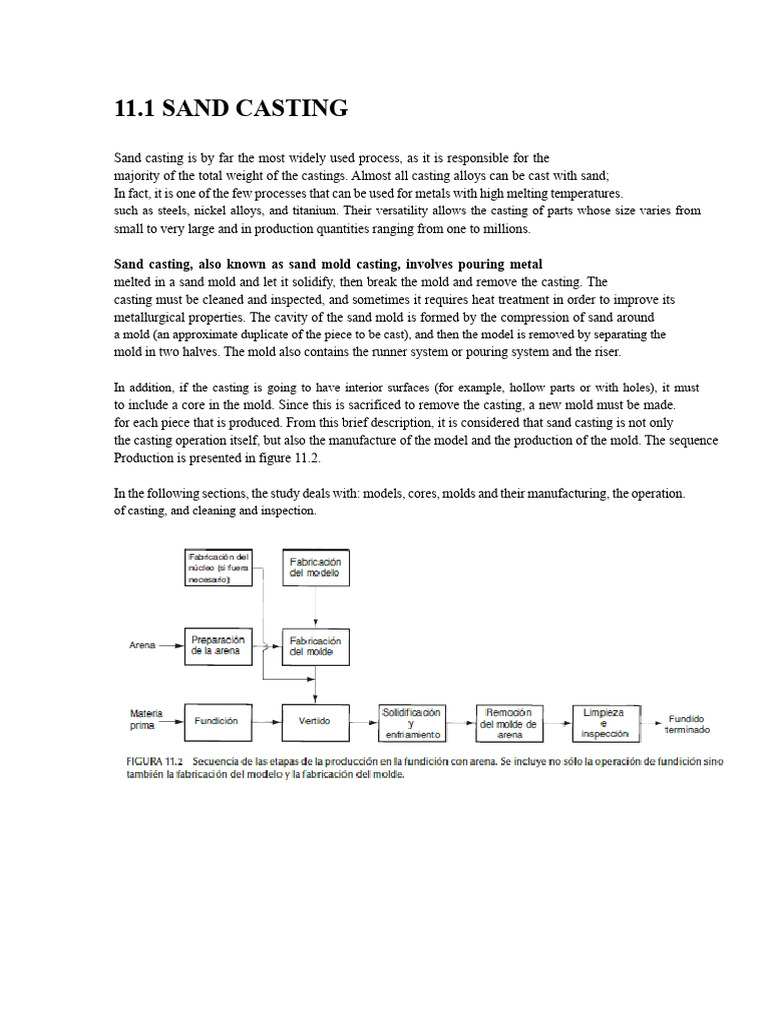 Sand Casting Process Overview | PDF | Casting | Secondary Sector Of The ...