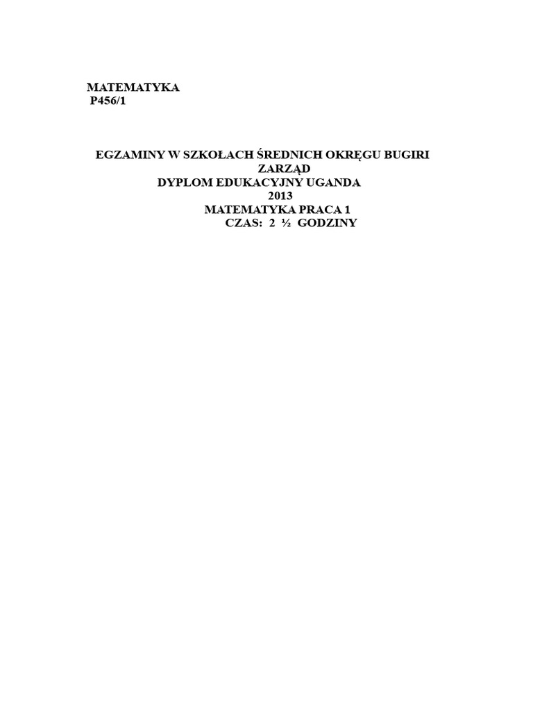 Matematyka P456/1 | PDF