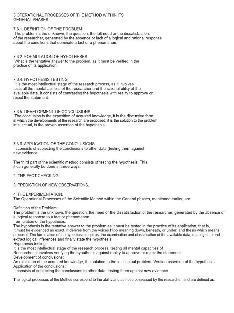 Scientific Method Operational Processes | PDF | Scientific Method ...