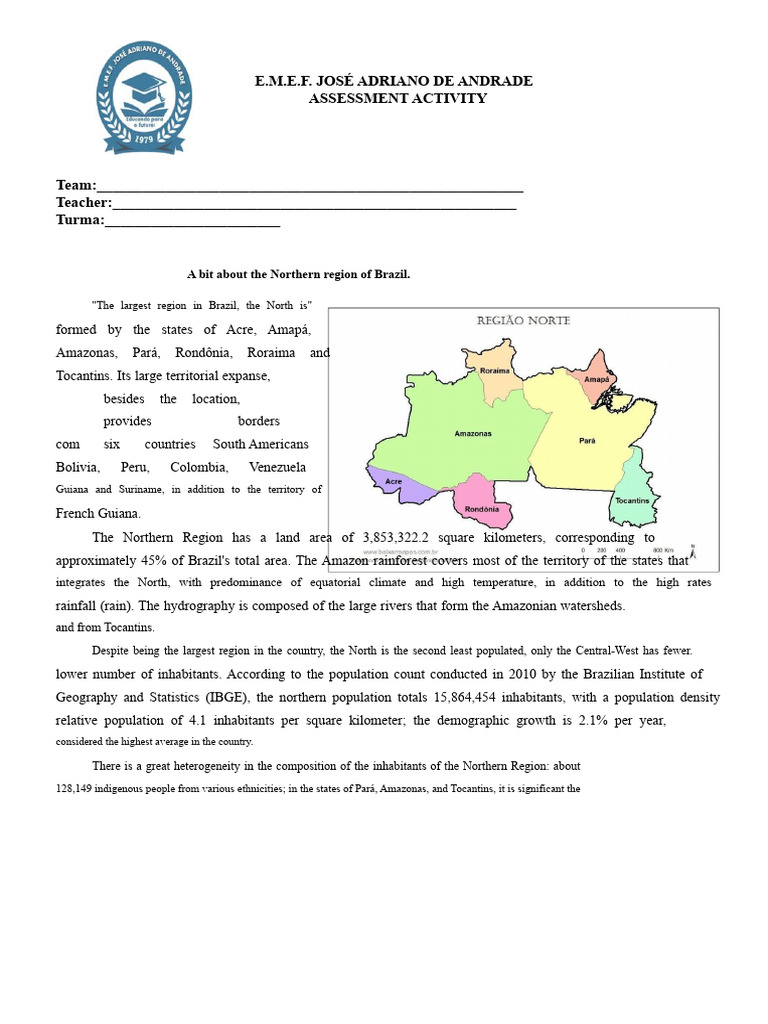 Geography Project - Northern Region | PDF | Amazon Rainforest | Tropics