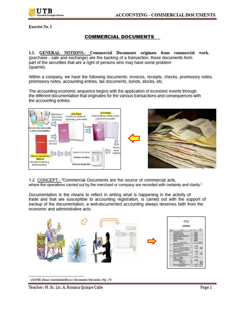 Exercise No. 1 - Commercial Documents | PDF | Cheque | Negotiable ...