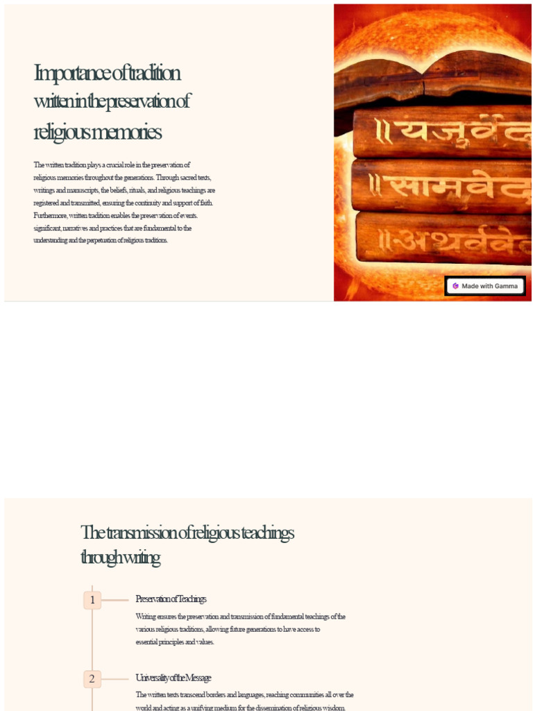 Importance of Written Tradition in The Preservation of Religious ...