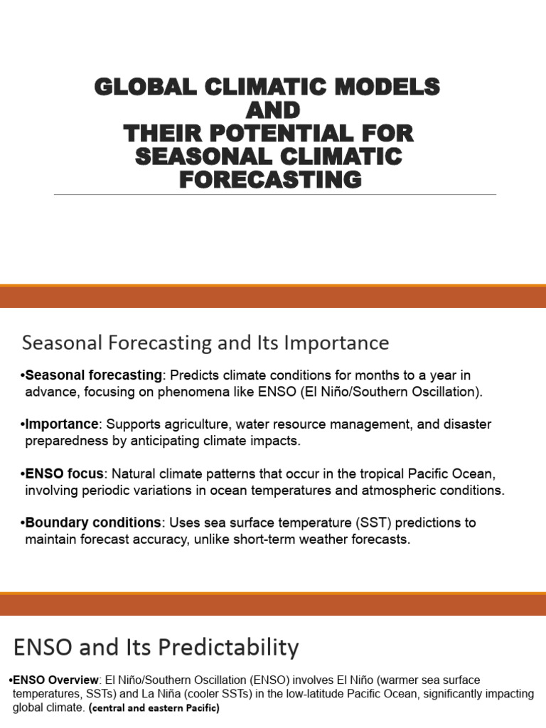 Global Climate Models for Seasonal Forecasting | PDF | Sea Surface ...