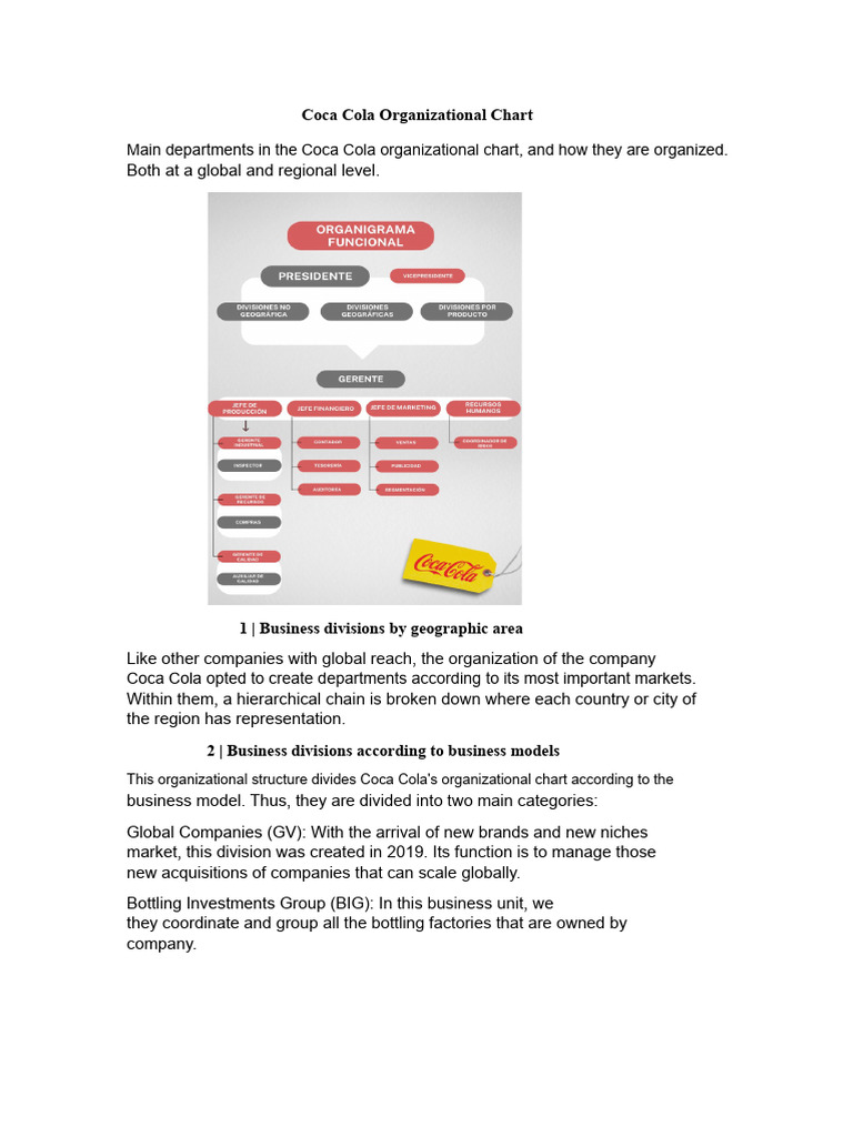 Coca Cola Organizational Structure Overview | PDF | Human Resources ...