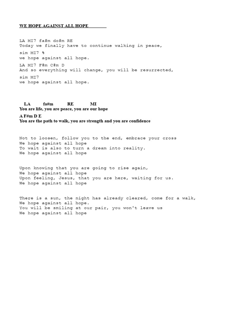 177 - We Hope Against All Hope | PDF
