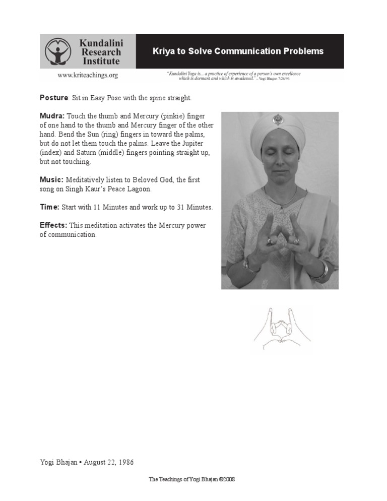 Kriya for Enhanced Communication | PDF | Self-Improvement