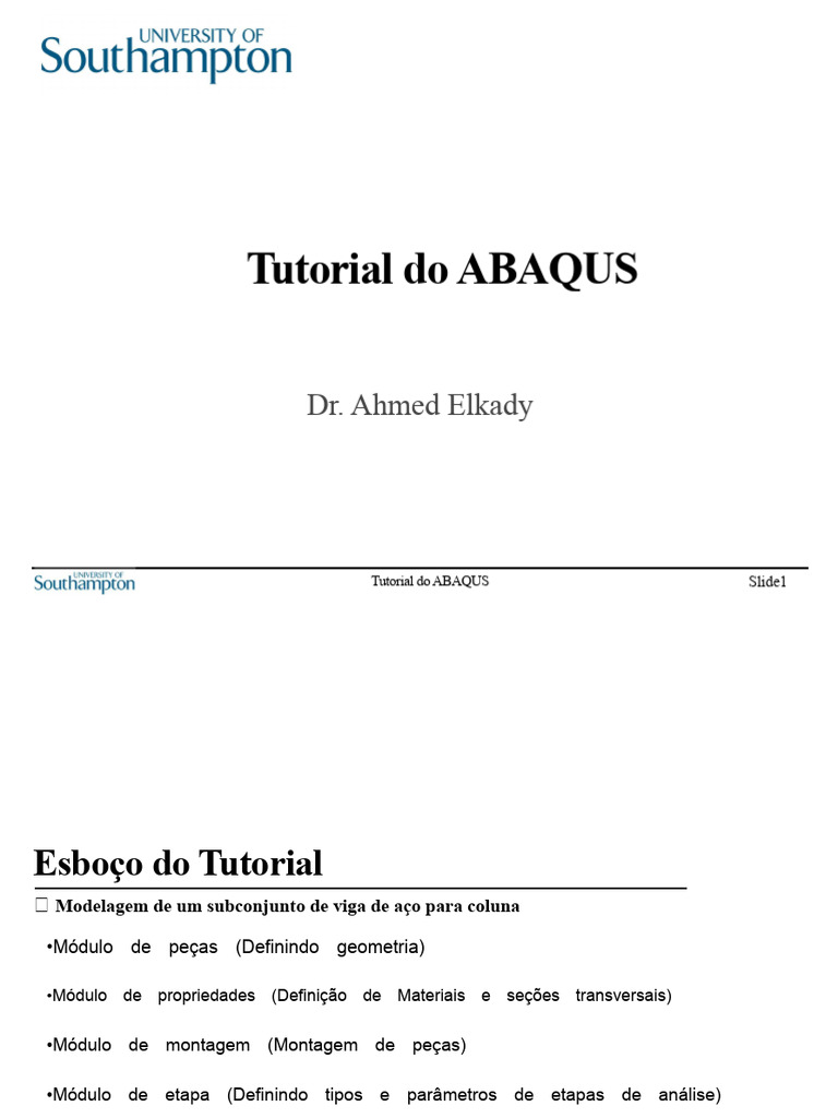 Tutorial do ABAQUS | PDF