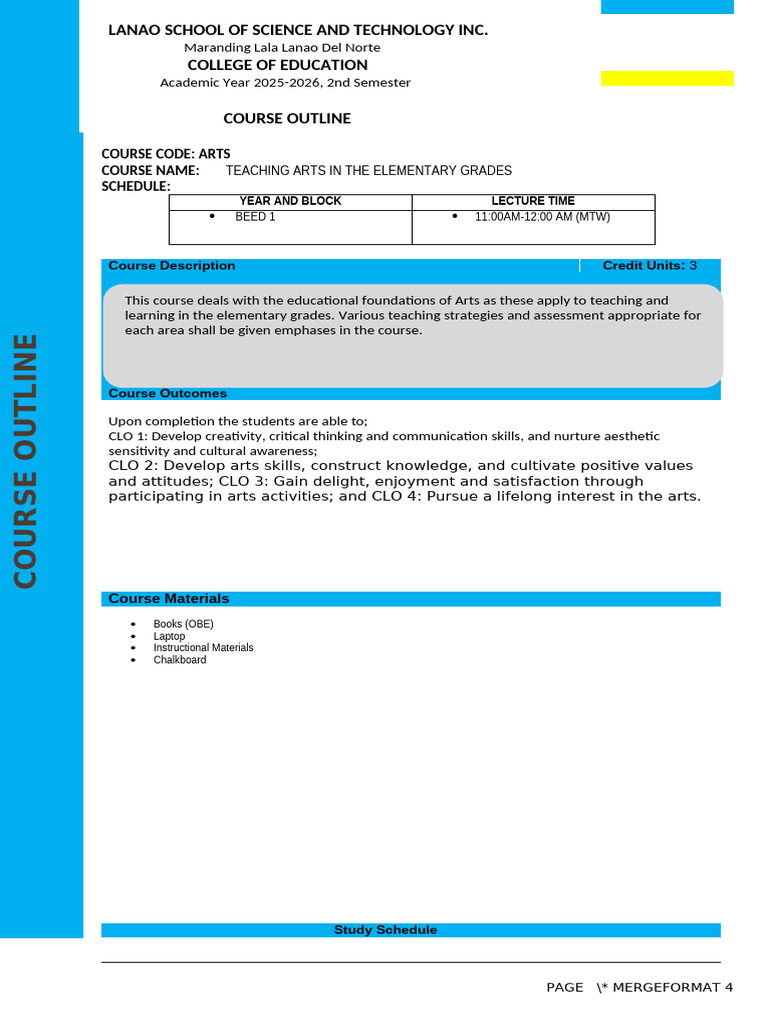 Arts Outline | PDF | Creativity | Curriculum