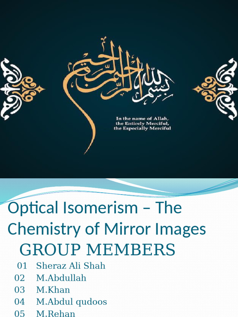 Understanding Optical Isomerism | PDF | Chirality (Chemistry) | Organic ...