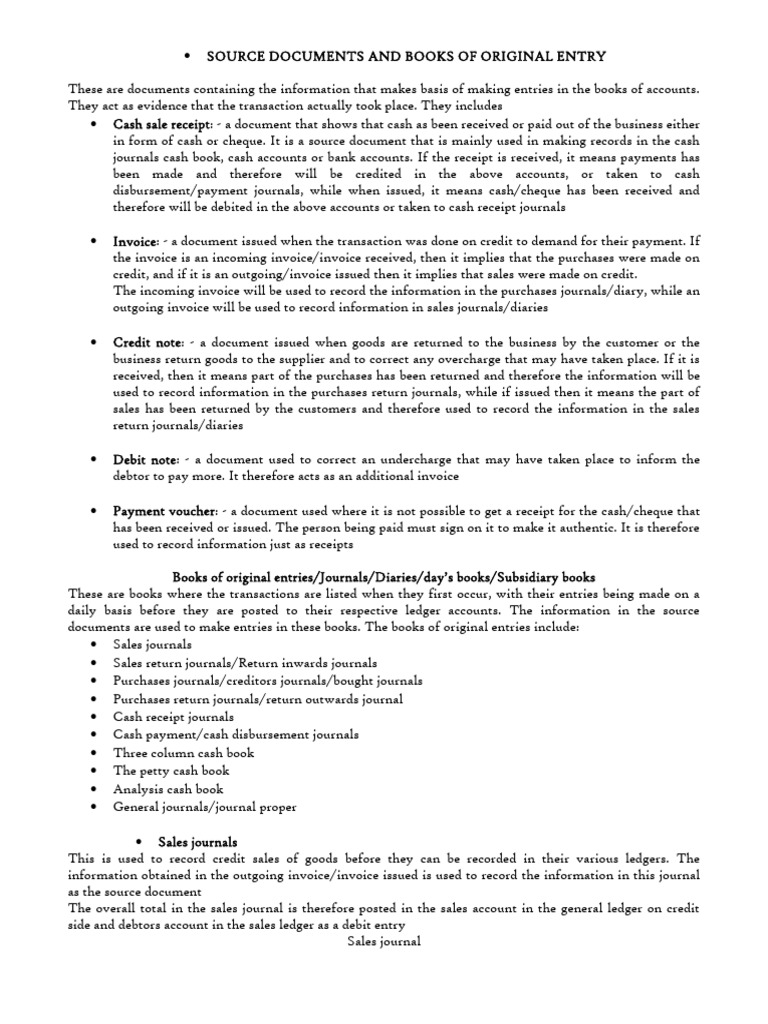Knec Bs Notes f4 | PDF | Debits And Credits | Business Economics