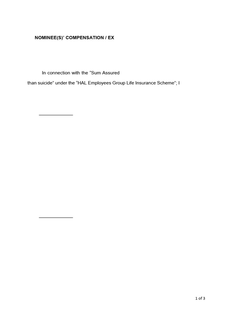 HAL Life Insurance Claim Application Form | PDF