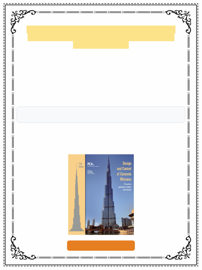 Design and Control of Concrete Mixtures 15th Edition Steven H. Kosmatka ...