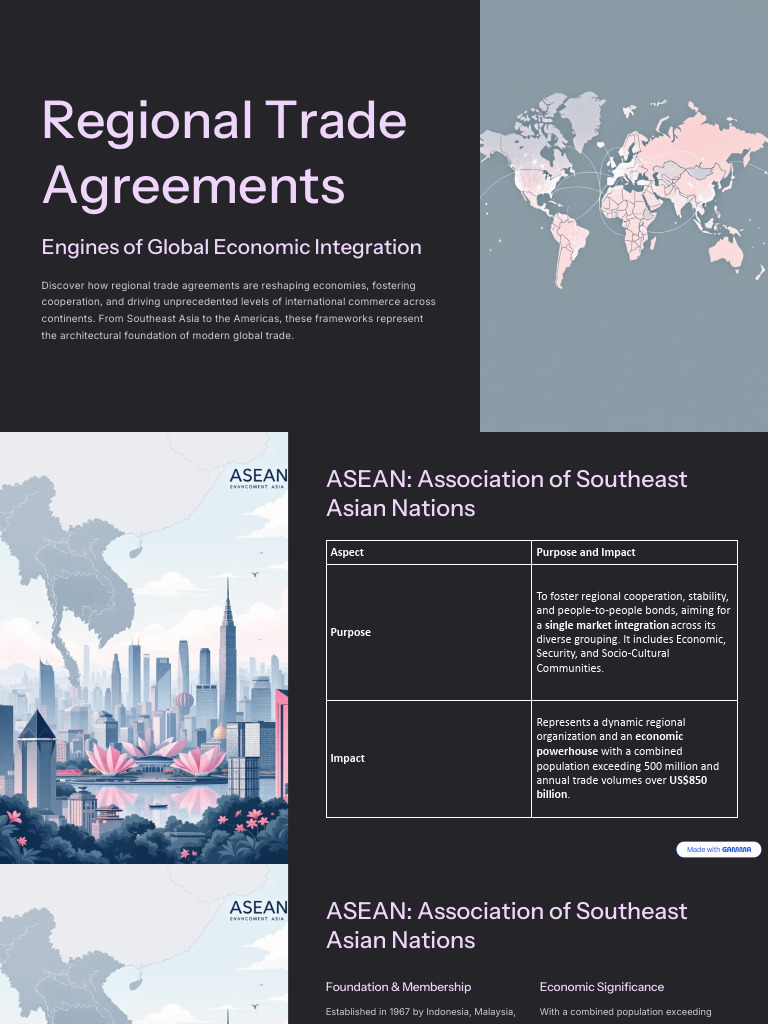 Regional Trade Agreements Overview | PDF | Asean Free Trade Area | Asia ...