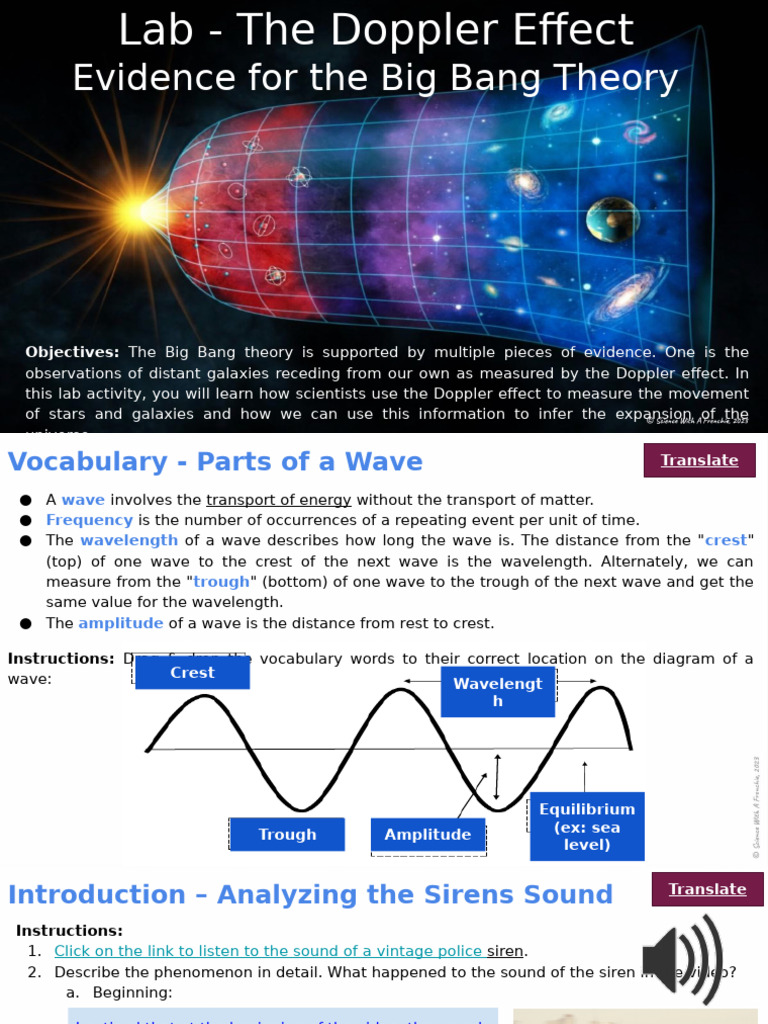 Lab - The Doppler Effect Done | PDF | Redshift | Electromagnetic Spectrum