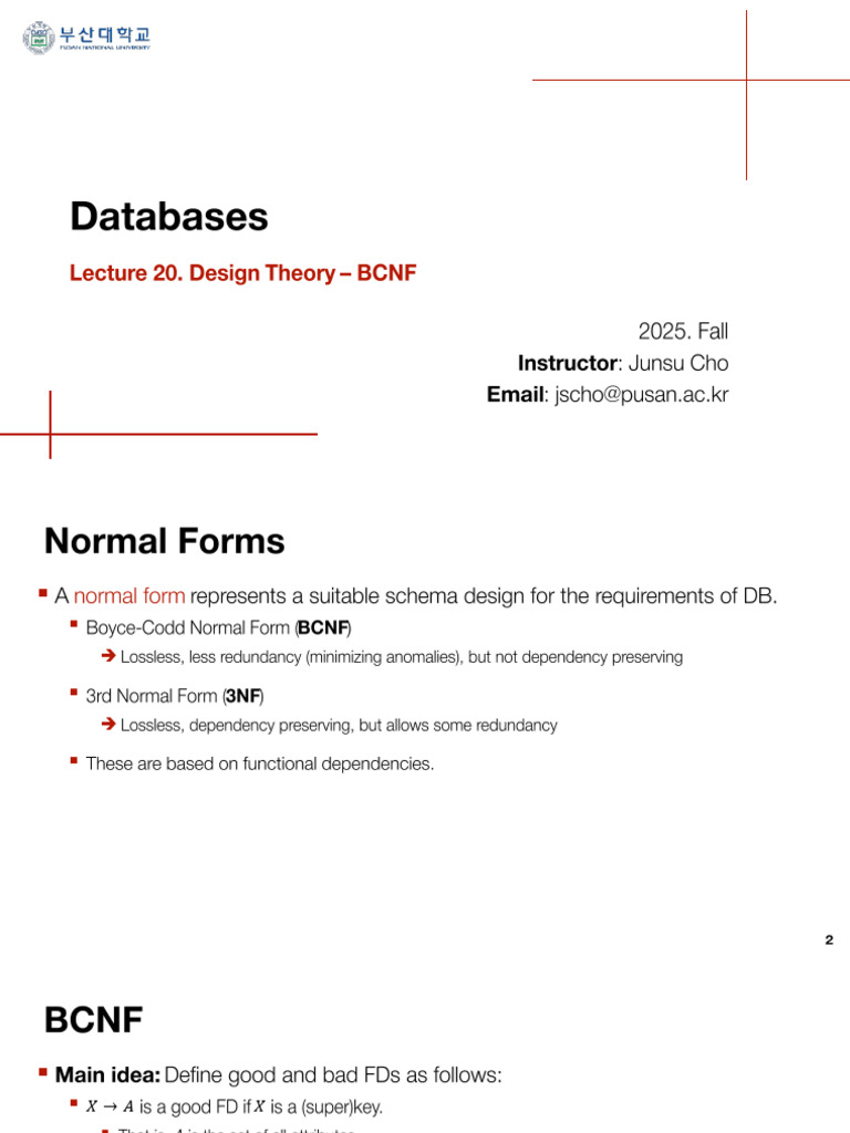 BCNF Decomposition in Database Design | PDF