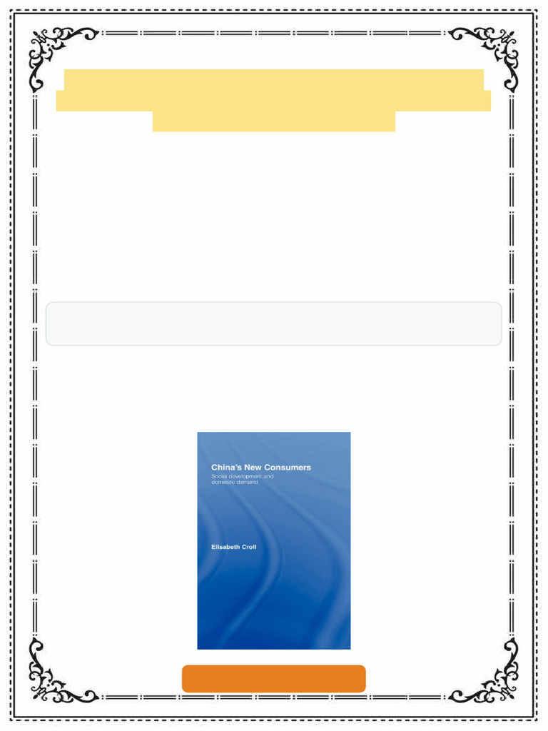 China s New Consumers Social Development and Domestic Demand 1st ...