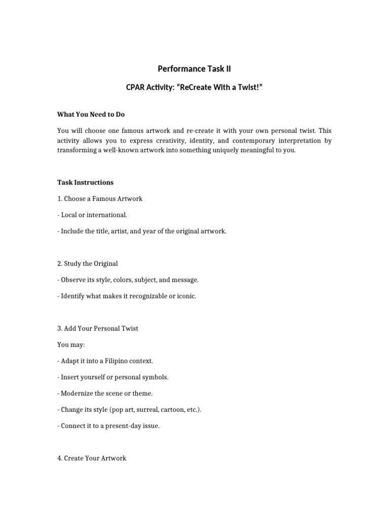 Performance Task II | PDF