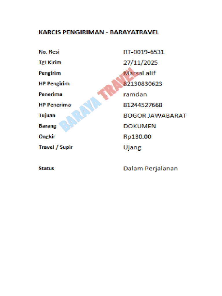 Karcis Baraya | PDF