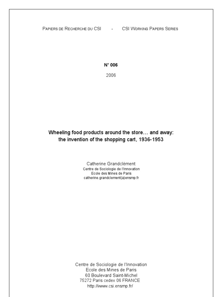 Wheeling Food Products Around The Store and Away: The Invention of The ...