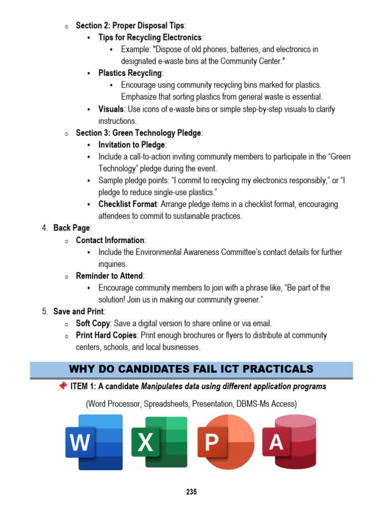 Tips for Passing ICT Practical Exams | PDF | Microsoft Excel | Computer ...