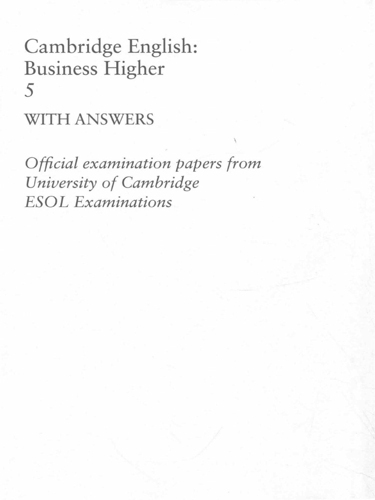 Business Higher Cambridge - 5 - Questions PDF | PDF